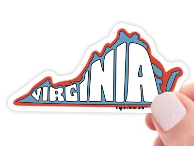 Virginia Sticker, Virginia State Vinyl Decal, State of VA Vacation ...