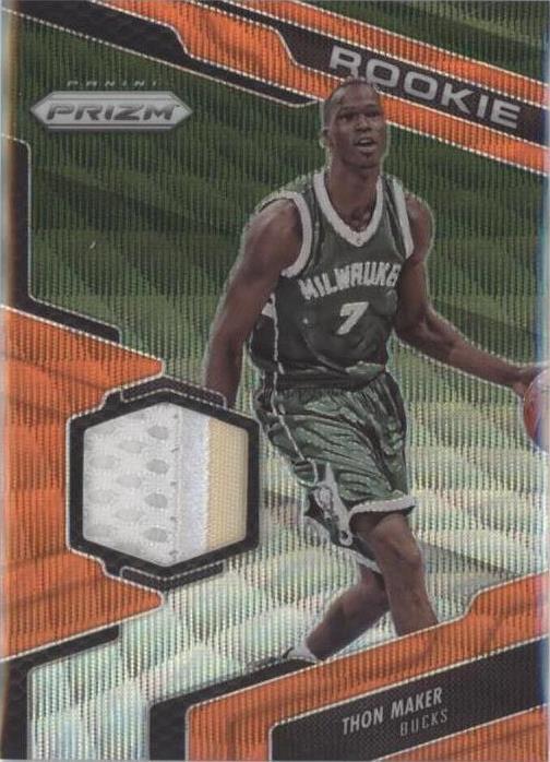 2016-17 Panini Prizm - Rookie Jerseys Thon Maker #50 Orange Wave Prizm ...