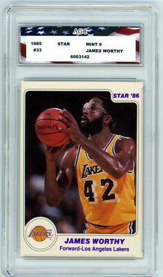 1985-86 Star #33 James Worthy AGC 9 Mint Los Angeles Lakers | eBay