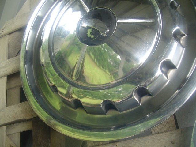 4 VINTAGE 1957 57 CHEVROLET BELAIR IMPALA NOMAD HUBCAPS WHEEL COVERS ...