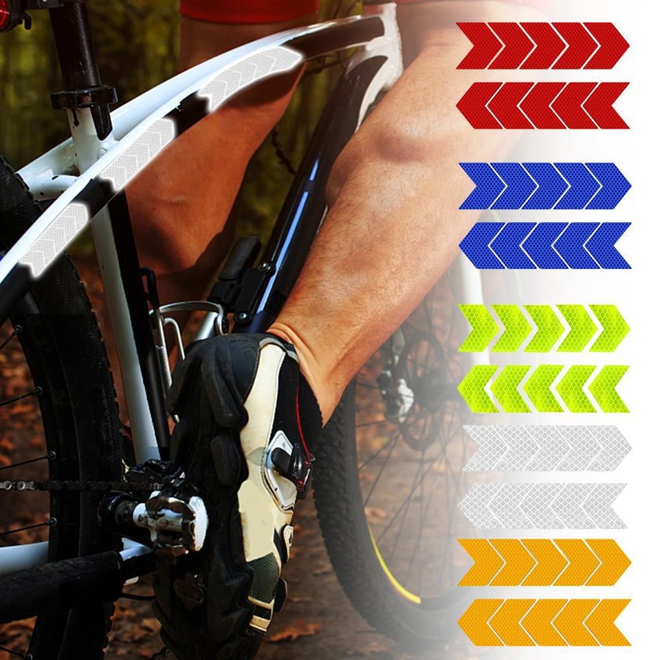 Reflective Coloured Safety Stickers Bike Helmet Motorbike Bicycle ...