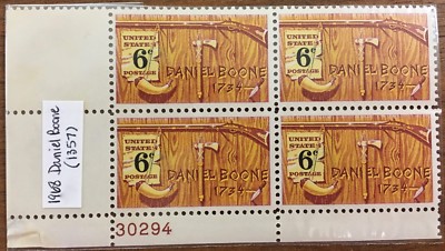 4 block of Daniel Boone 6¢ postage stamps. MNH. Scott #1357 | eBay