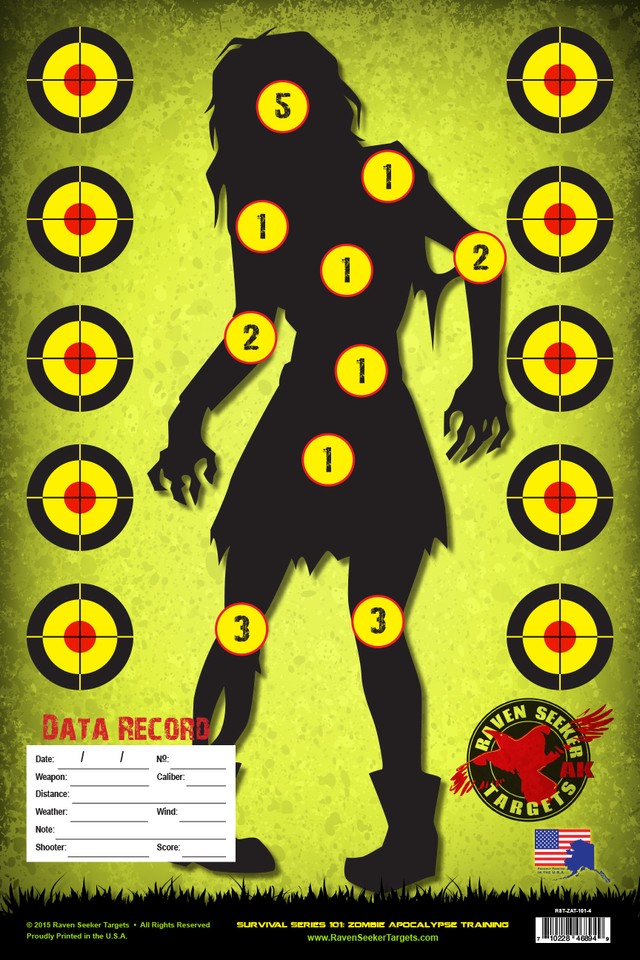 ZOMBIE SNIPER RANGE TRAINING PAPER TARGETS: SURVIVAL SERIES 101: 15 ...