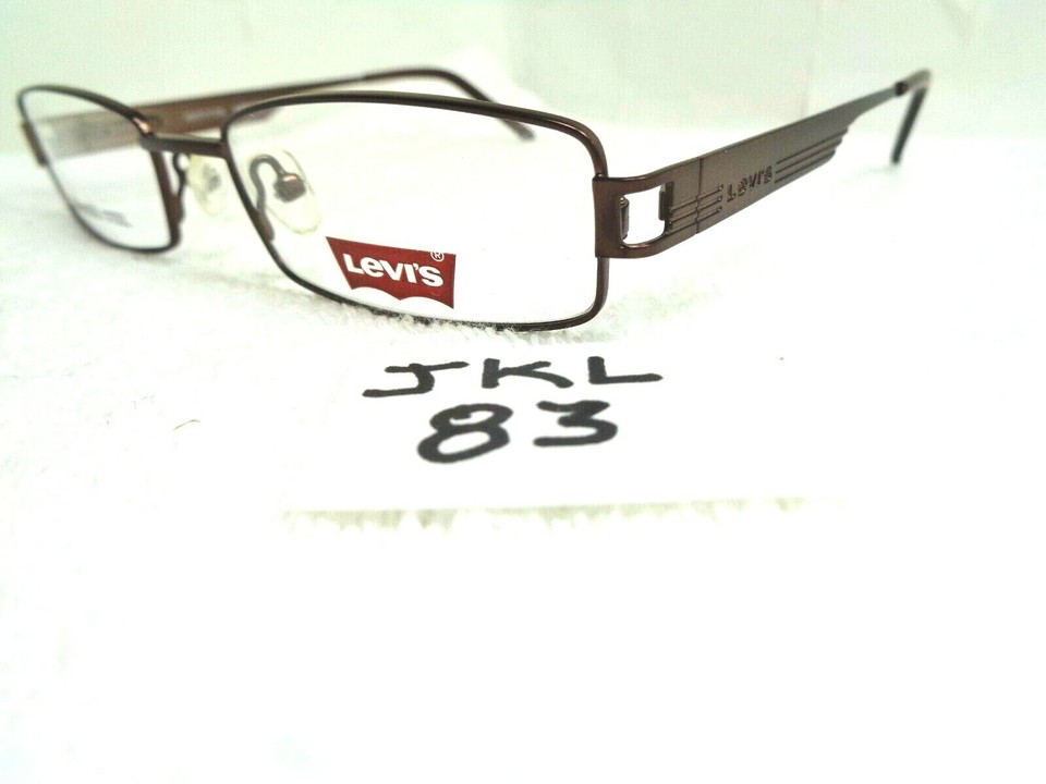 New LEVI Eyeglasses LS558-1 Stainless Steel Rectangular Dark Brown (JKL ...