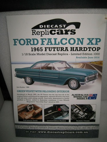REPLI CARS 1/18 DEALERS BROCHURE ONLY 1965 FORD FALCON XP FUTURA ...