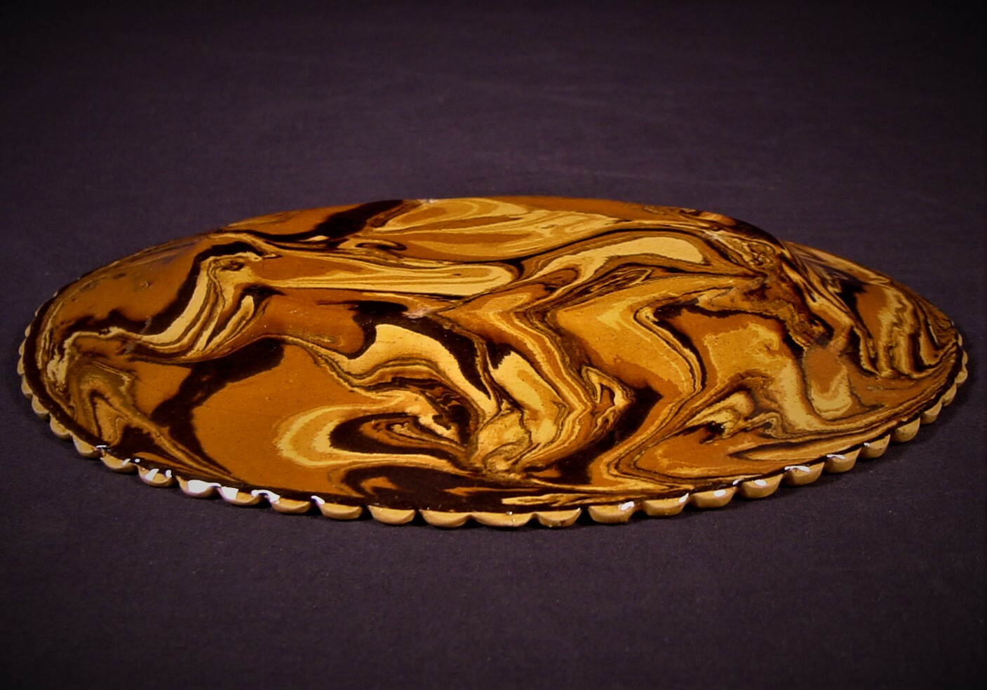 EXTREMELY RARE 1800s MARBLED AGATE PLATTER MOCHA WARE AGATEWARE YELLOW ...