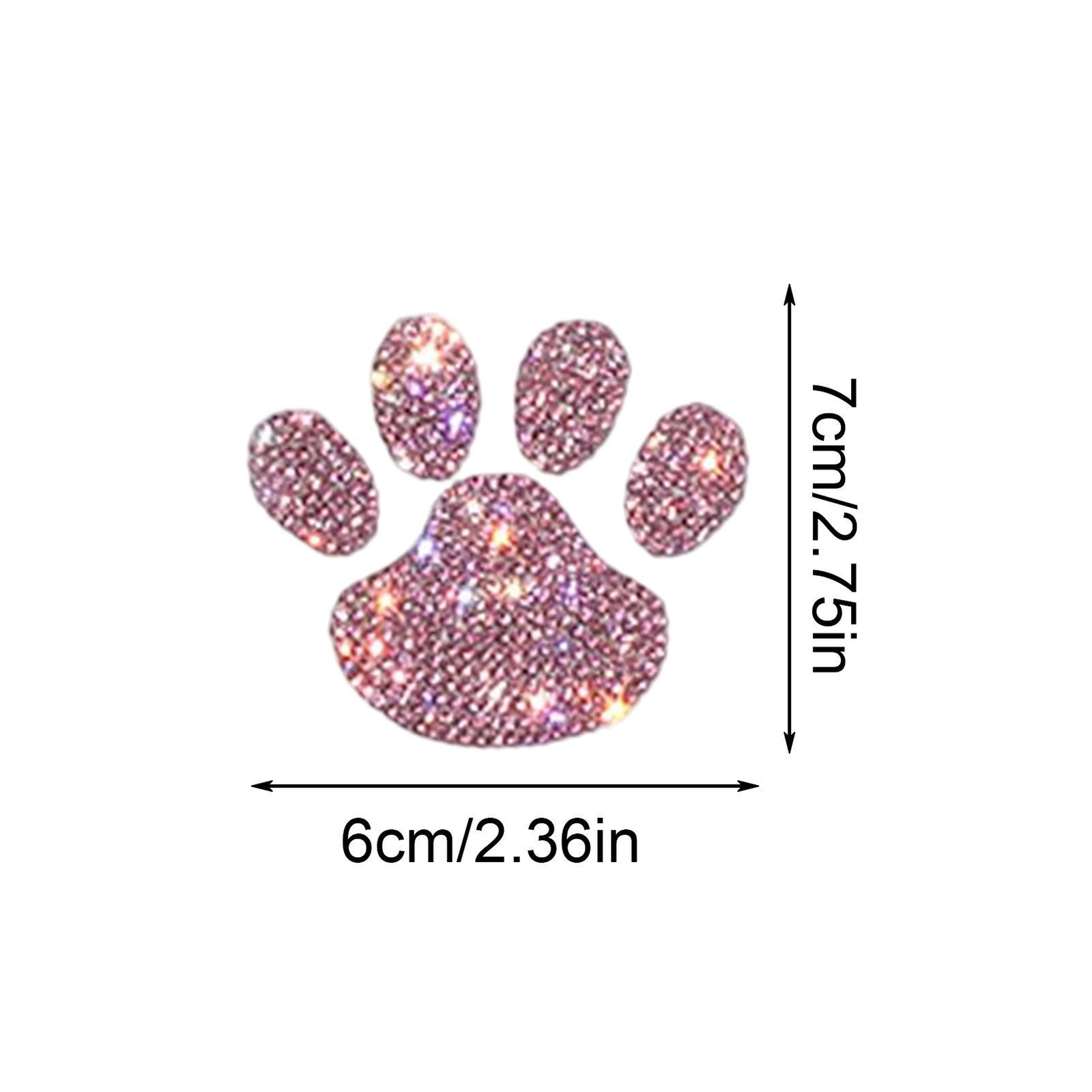 Paw Print Sticker Crystal Car Decors Bling Rhinestone Dog Paw Decal ...