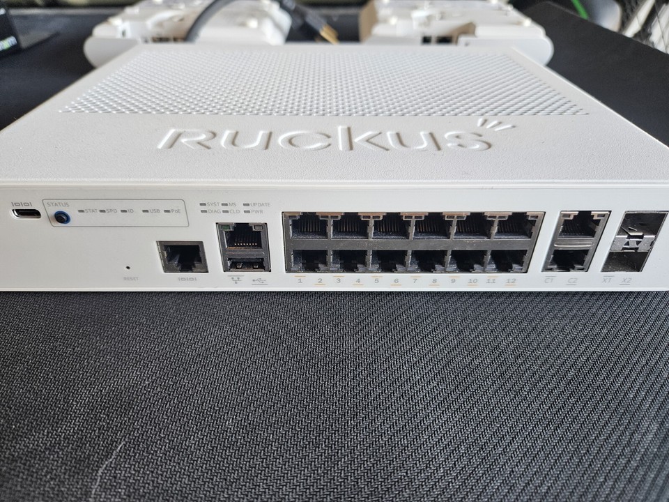 Ruckus ICX 7150-c12p Compact 12 - With Two R510 Access Points | eBay