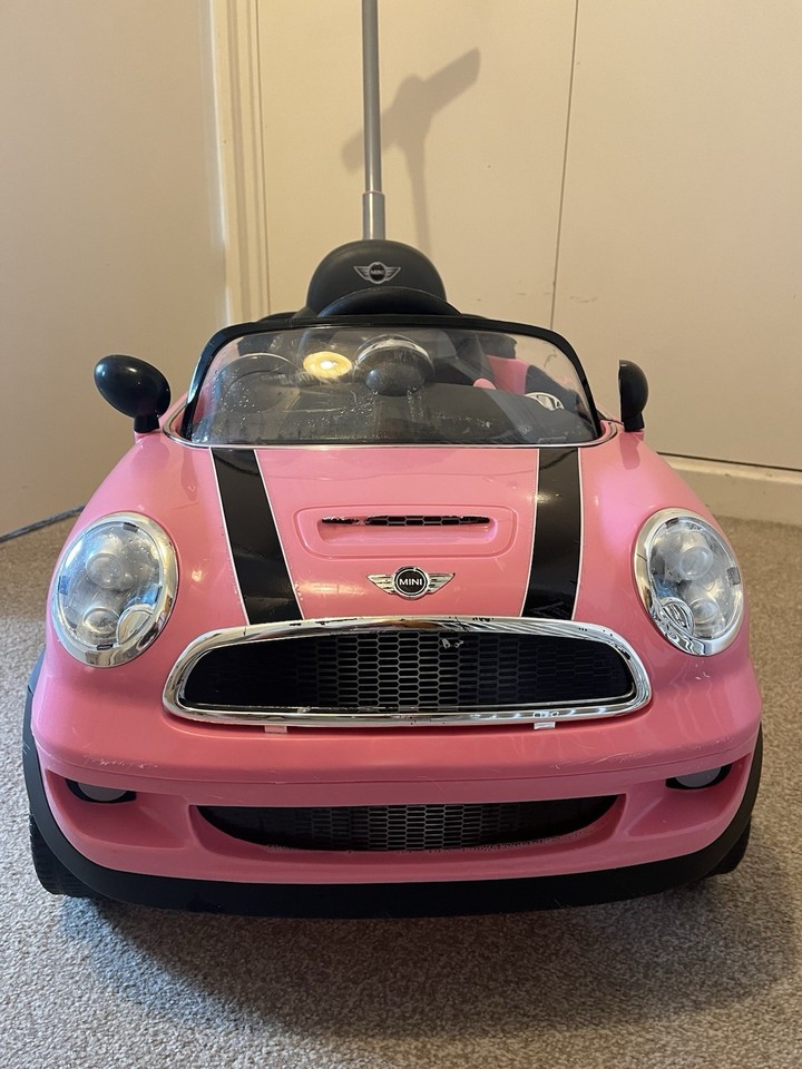 Rollplay Mini Cooper Push Car Pink Ride On Play Childrens Outdoor ...
