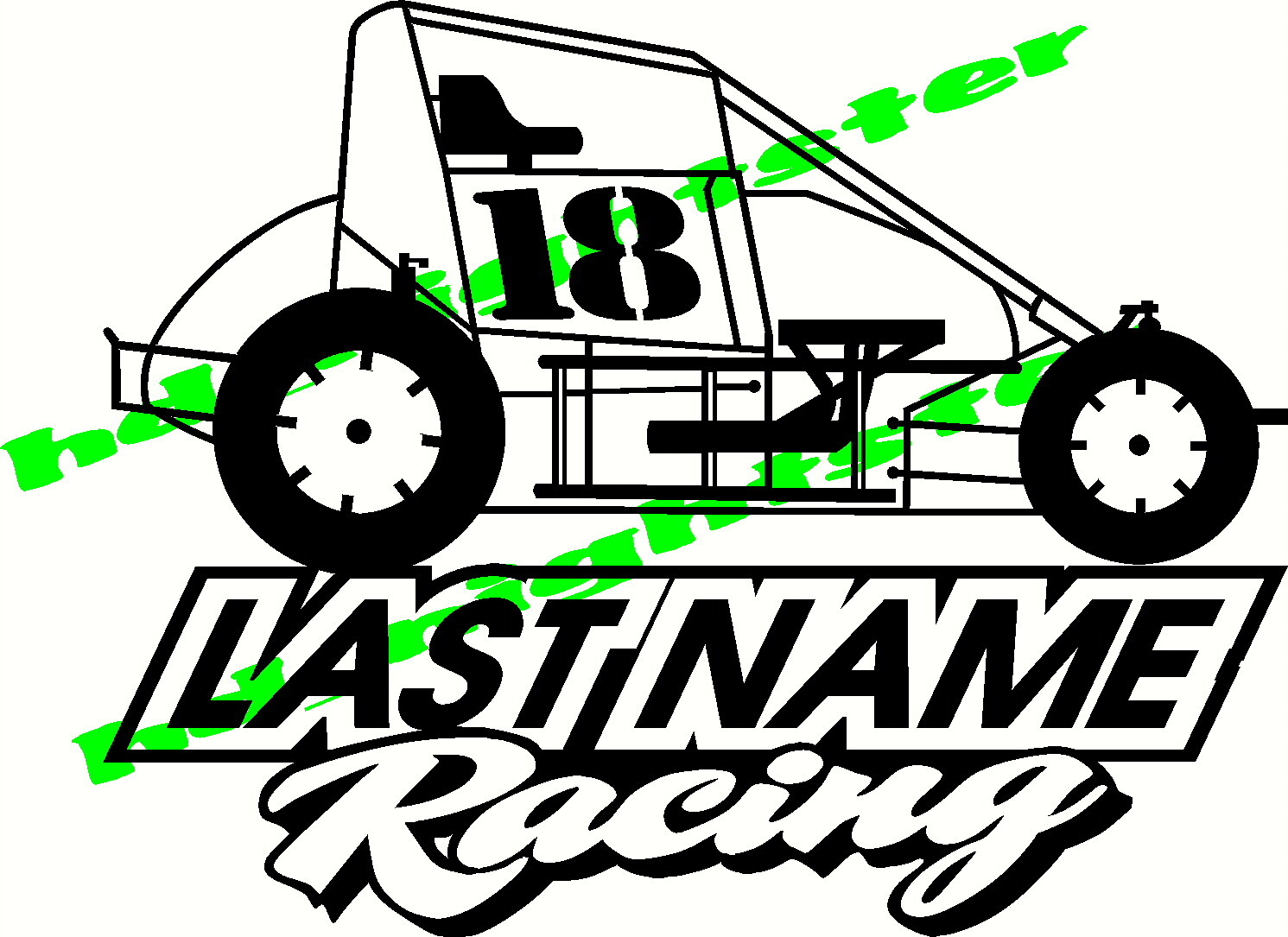 Customized Racing Micro Wingless Sprint Car FTZ 600 Simpson Vinyl ...