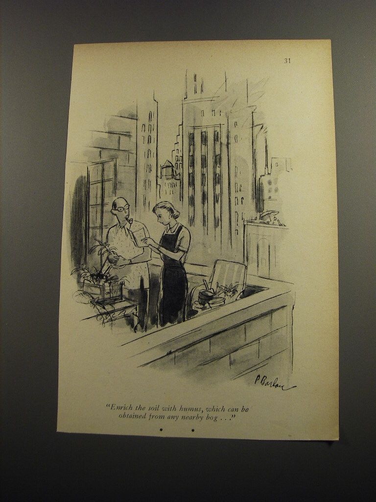 1952 Cartoon by Perry Barlow - Enrich the soil with humus | eBay