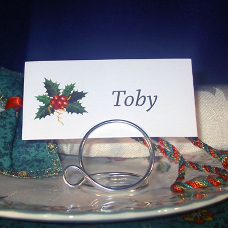Personalised Christmas Festive Place Name Party Meal Cards Wedding for ...