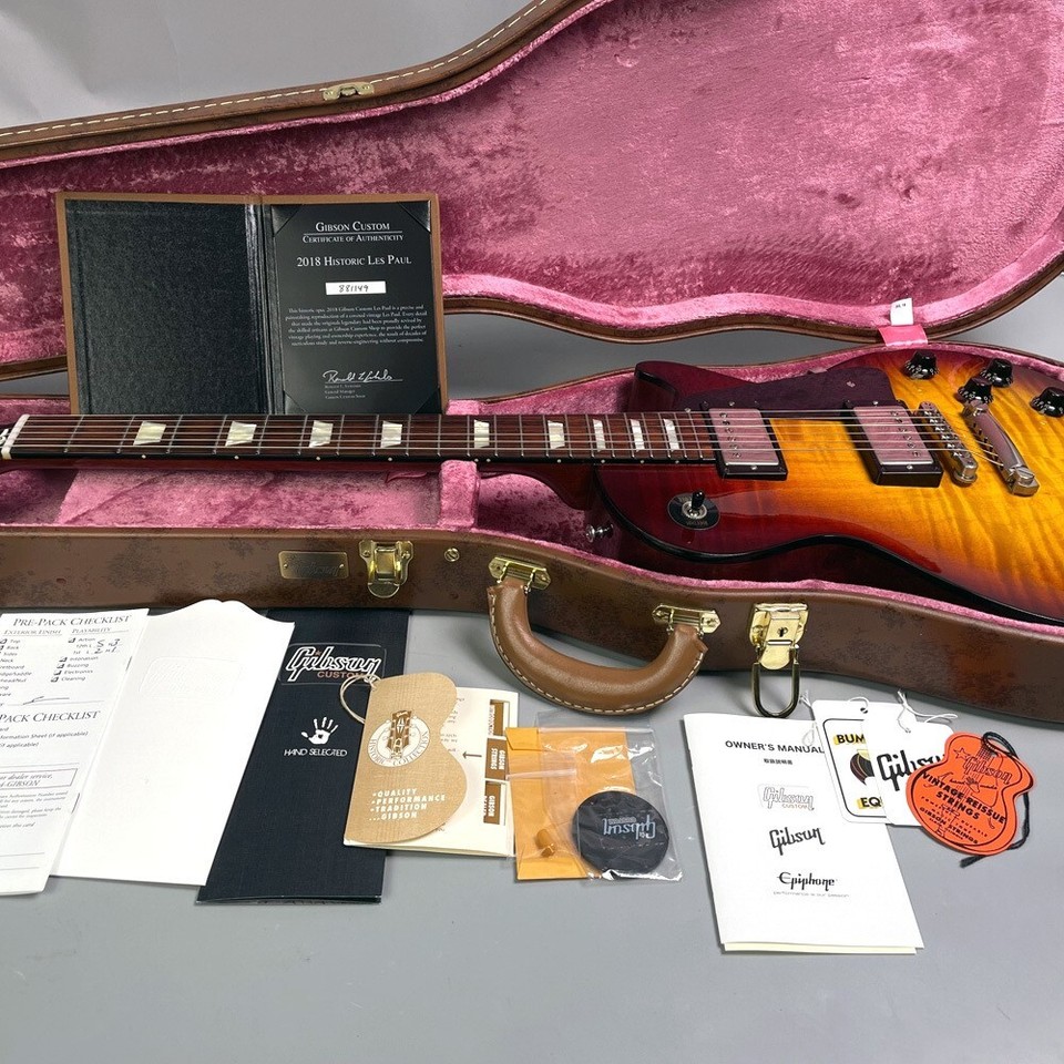 Gibson Custom Shop 1958 Les Paul Standard Sunburst Black Binding USA E ...