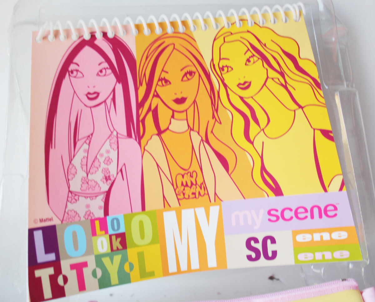 MY SCENE STATIONERY SET PENCIL BAG CASE NOTEBOOK ERASER SHARPENER ...