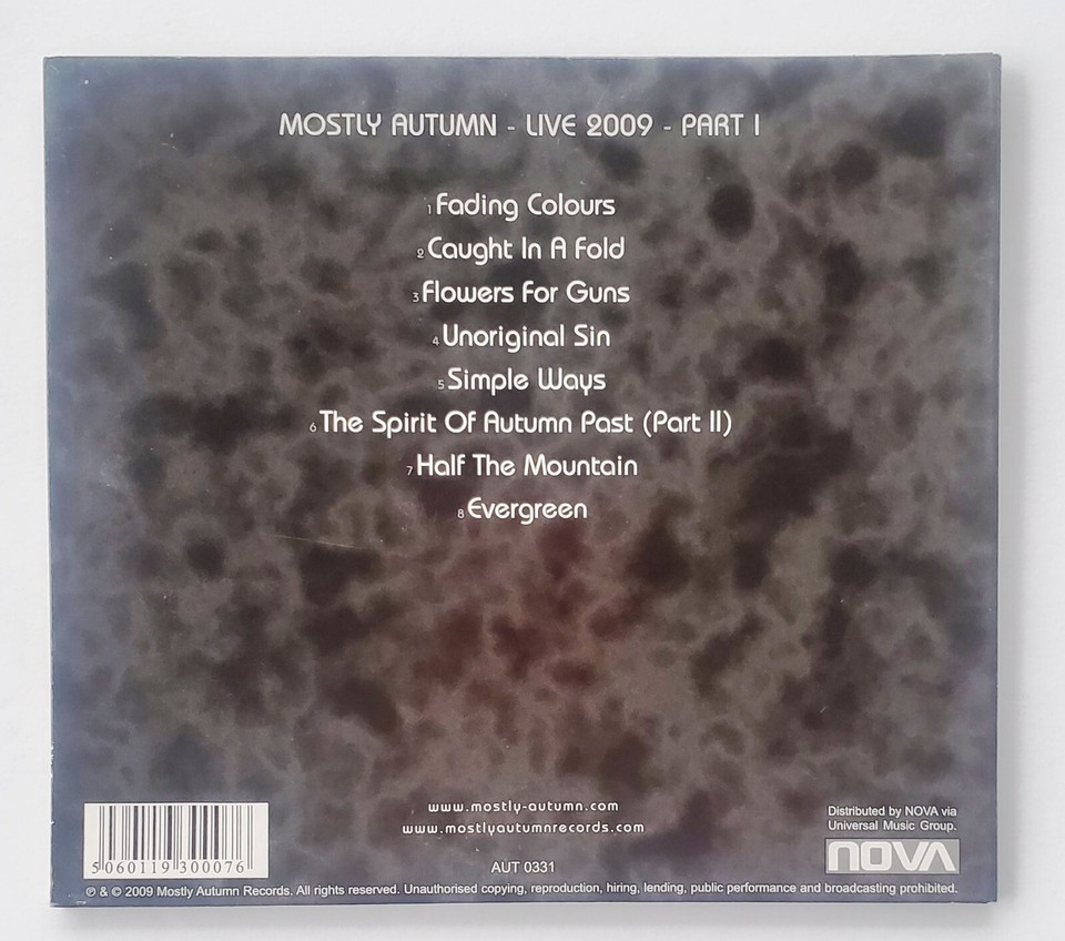 Mostly Autumn CD Live 2009 Part I - Prog Rock | eBay