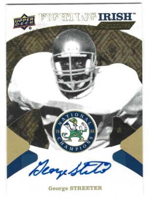 GEORGE STREETER 2017 UPPER DECK FIGHTING IRISH SIGNATURES AUTO '88 ...