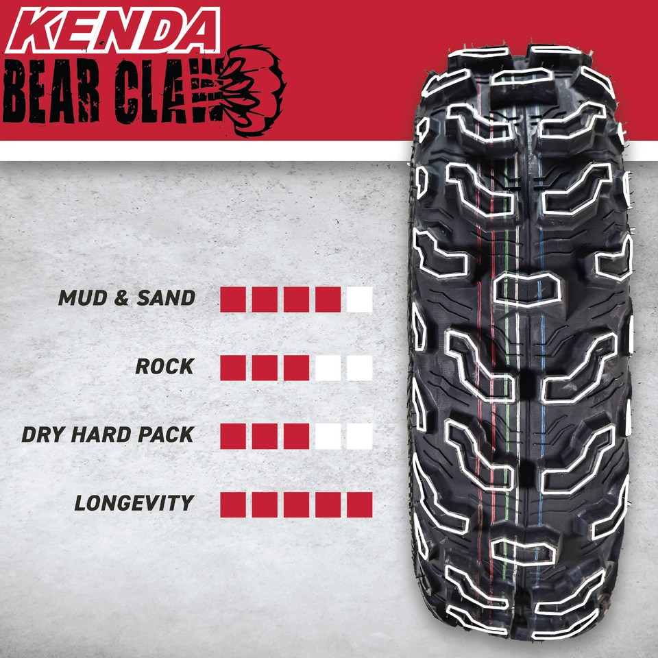 Kenda Bearclaw EX K573 - 27x10-12 Front ATV/UTV (4) Tires 6-Ply ...