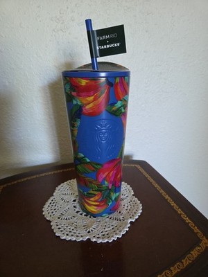 NEW STARBUCKS X FARM RIO Banana Mix Blue 24oz Cold Tumbler Limited ...