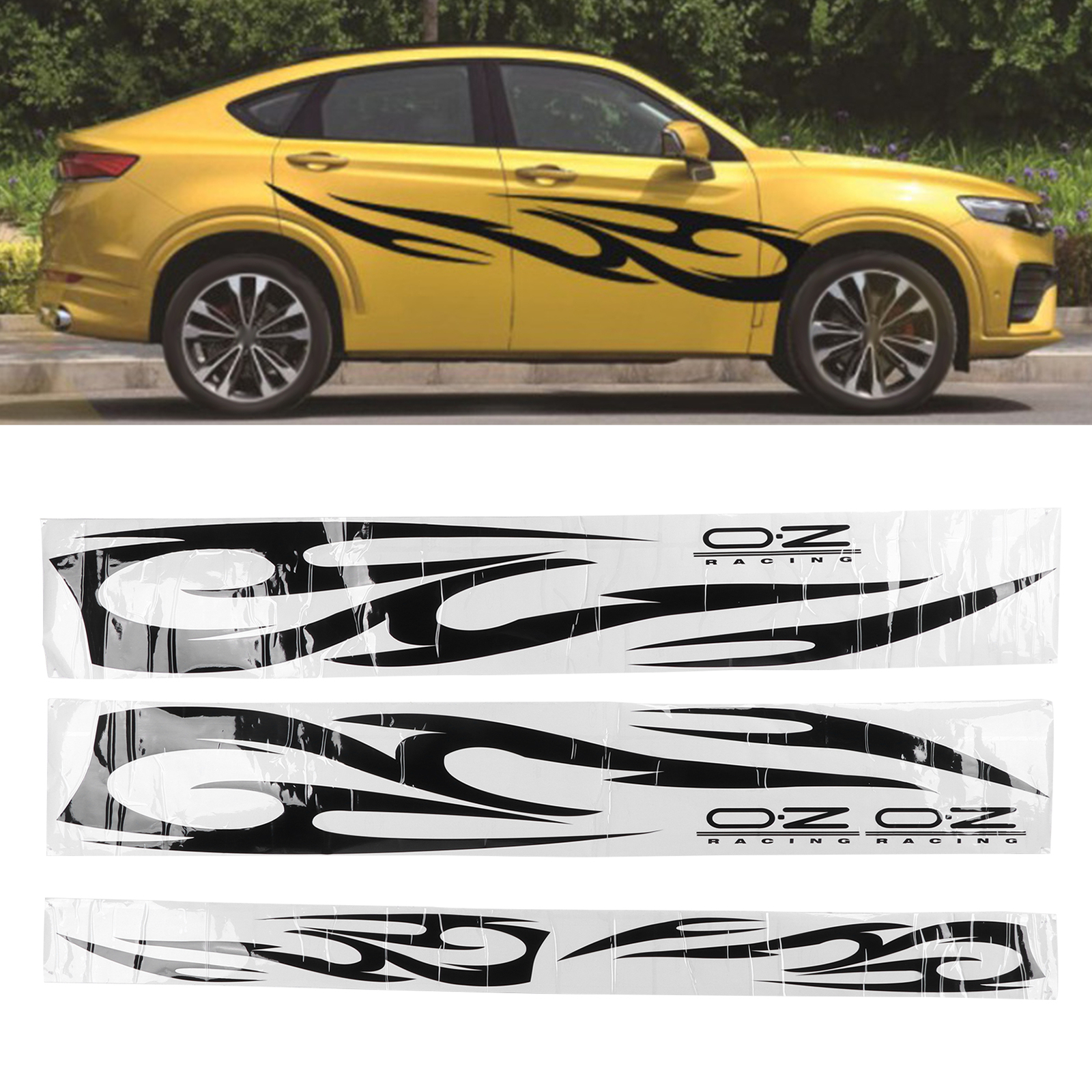 AGS 3pcs Car Body Sticker Flame Decals Waterproof Strong Adhesive ...