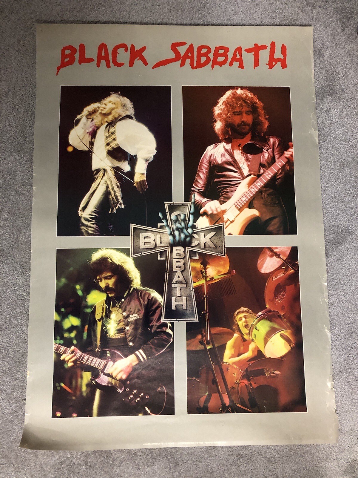 VINTAGE RARE ORIGINAL 1982 BLACK SABBATH POSTER WITH RONNIE JAMES DIO ...