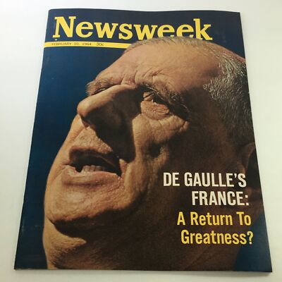VTG Newsweek Magazine February 10 1964 - Charles de Gaulle / Newsstand ...