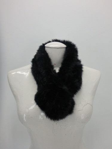 Satin Rabbit Real Fur collar / scarf Black for Winter Coat Jacket 39388 ...