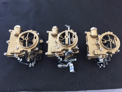 VINTAGE SPEED ROCHESTER 2G 3 x 2 CARB SET IN GOLD VEIN TRI POWER HOT ...