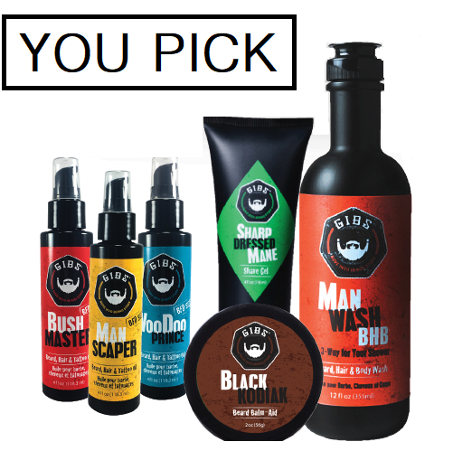GIBS Beard, Hair & Tattoo Oil / Balm / Shave Gel / Man Wash BHB (YOU ...