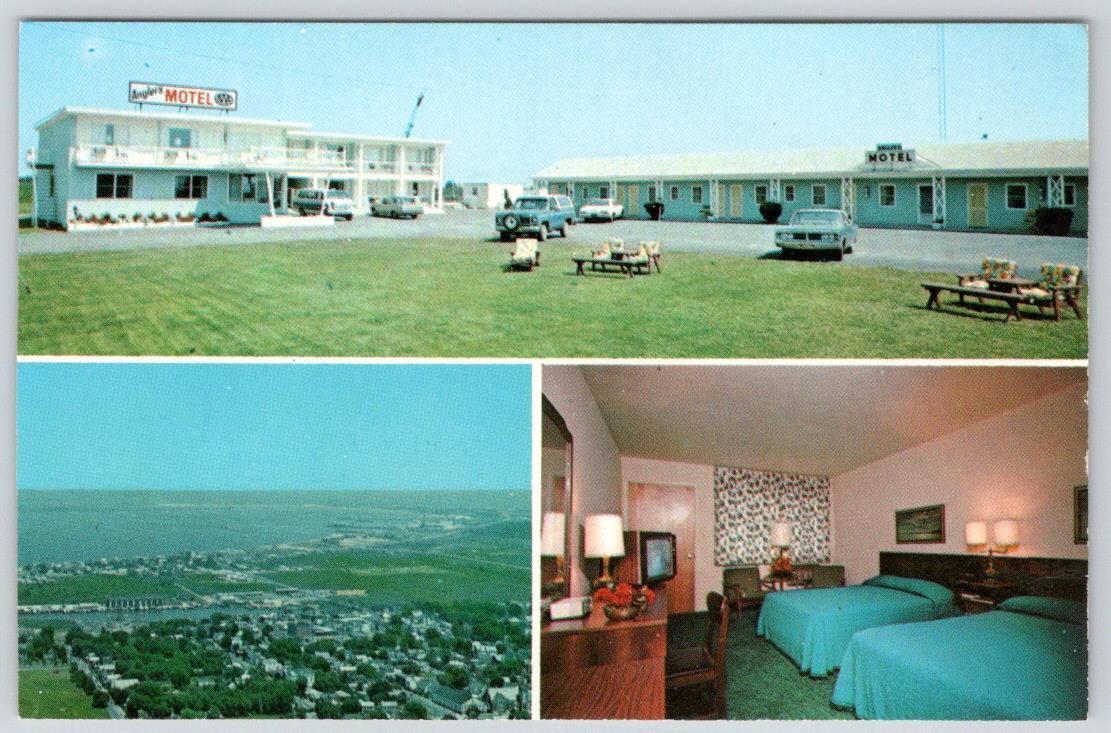 1975 LEWES BEACH DELAWARE DE ANGLER'S MOTEL 3 VIEWS BEDROOM INTERIOR ...