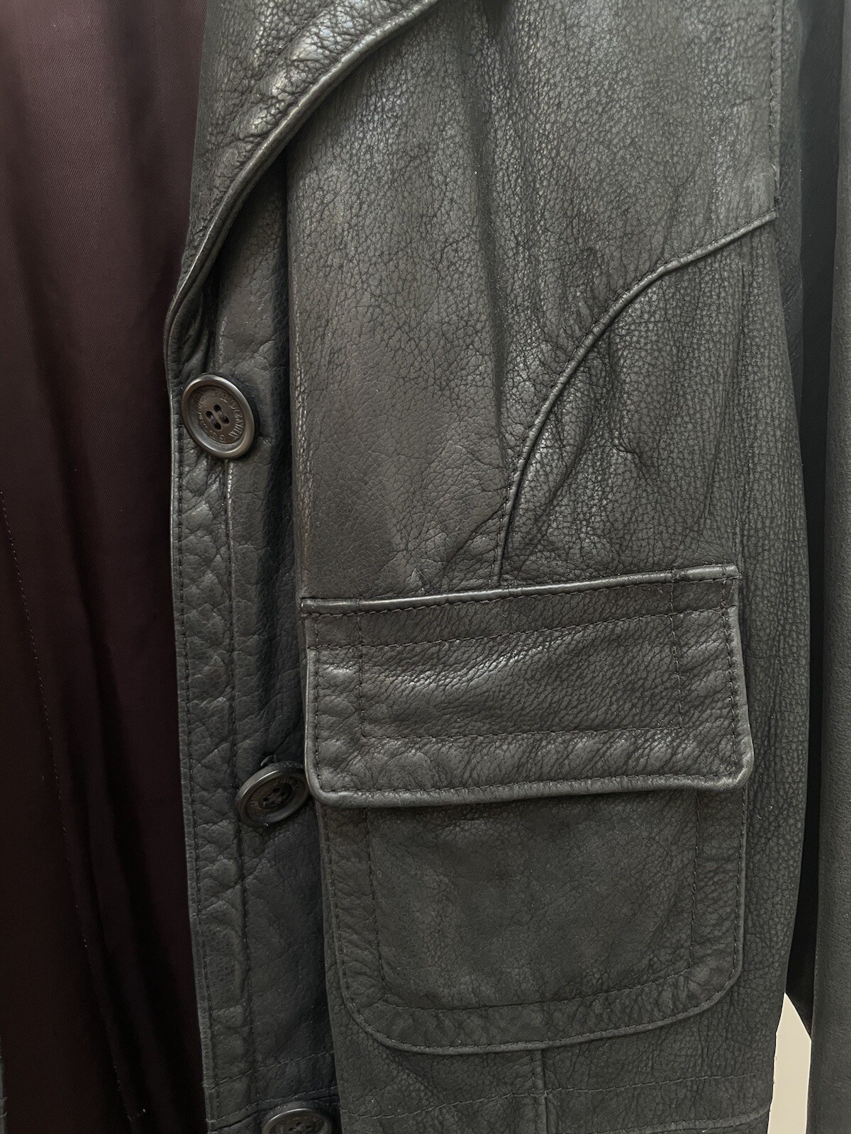 Vera Pelle 100% leather black trench jacket made in I… - Gem