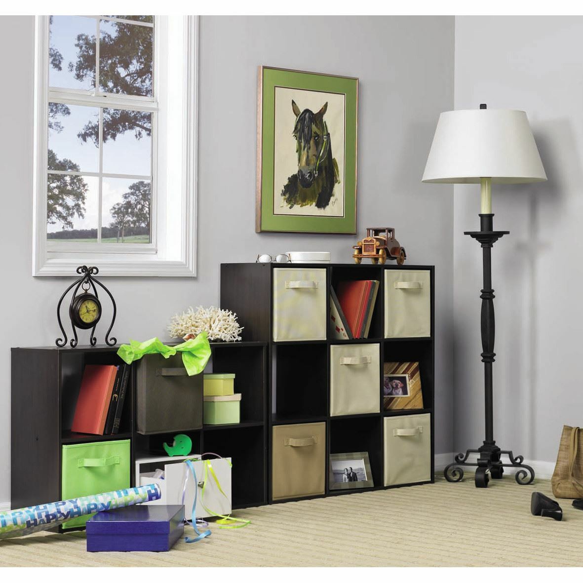 6 x Foldable Canvas Storage Folding Box Collapsible Fabric Cubes Toys ...