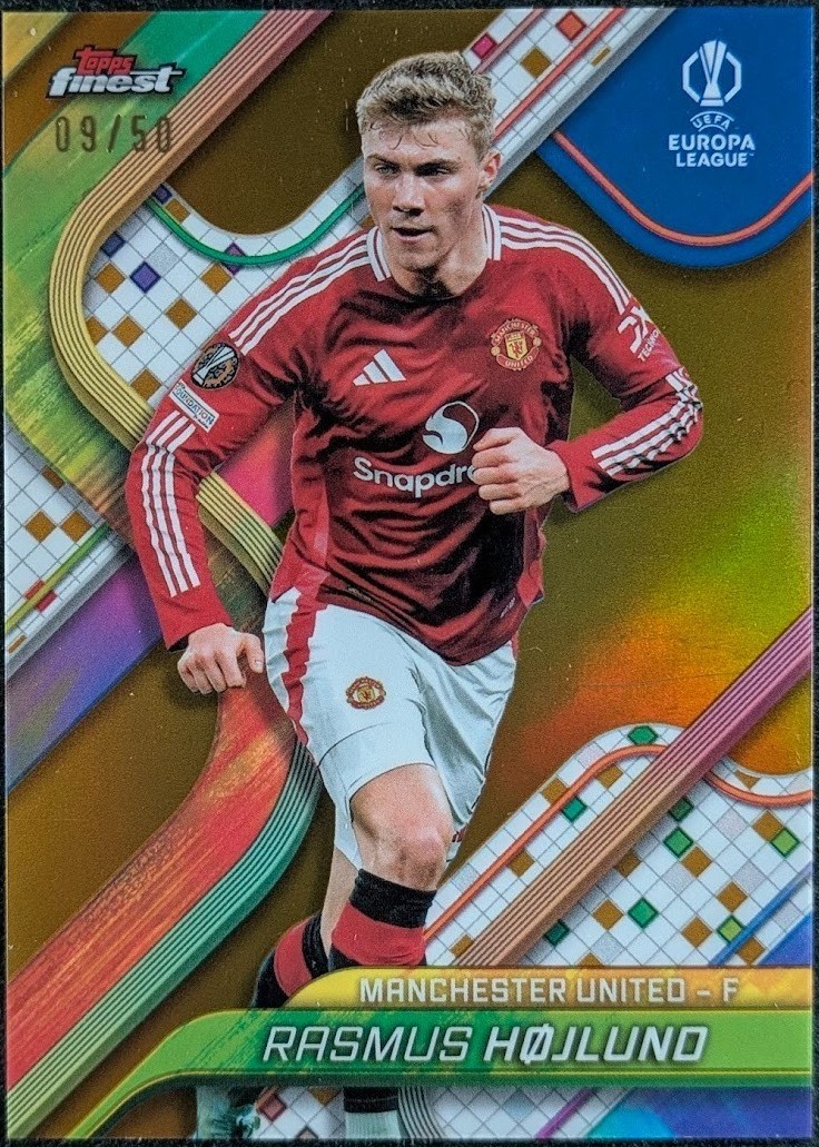 2024-25 Topps Finest Uefa Club Competitions - Rasmus Hojlund #63 Gold ...