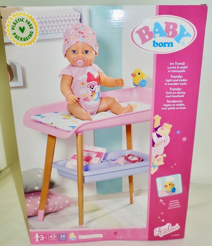 NEW Baby Born (829998) CHANGING TABLE w/Changing Mat & Berta Duck | eBay UK