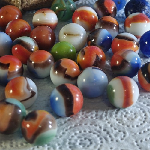 VINTAGE Lot Collection Marbles In Old Bag - Vitro Mostly | eBay