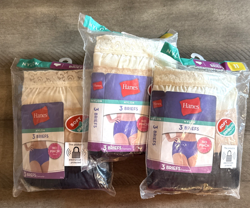 3 packs (9 pair) HANES NYLON BRIEFS ~ WOMENS SIZE 11 4XL NEW | eBay