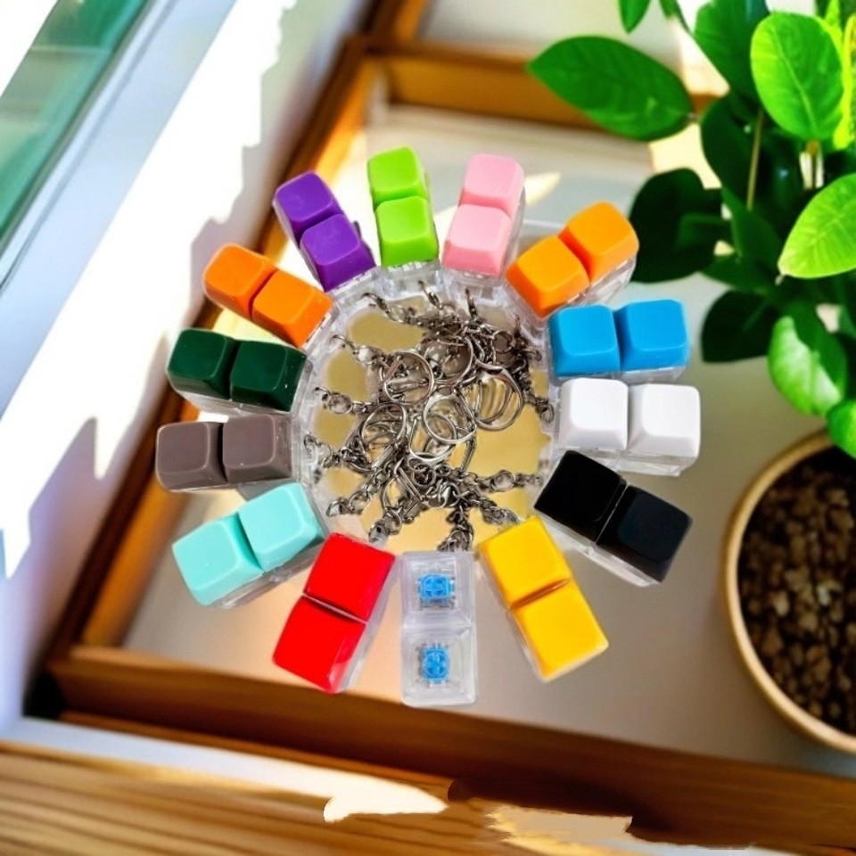 Keys Button Fidget Keychain With Light Clicker Toy Daily Carry | eBay ...