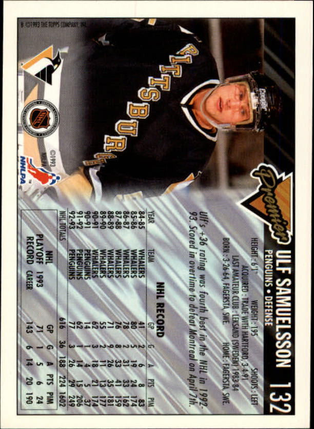1993-94 (PENGUINS) Topps/OPC Premier Gold #132 Ulf Samuelsson | eBay