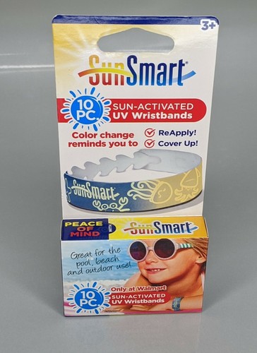Sun Smart 10 Pc Unisex Sun-Activated Color Change Reminder UV ...