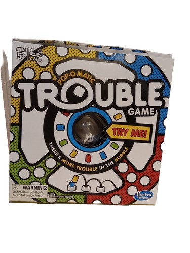 Pop-O-Matic Trouble Board Game - Ages 5 and Up 2-4 Players Hasbro ...