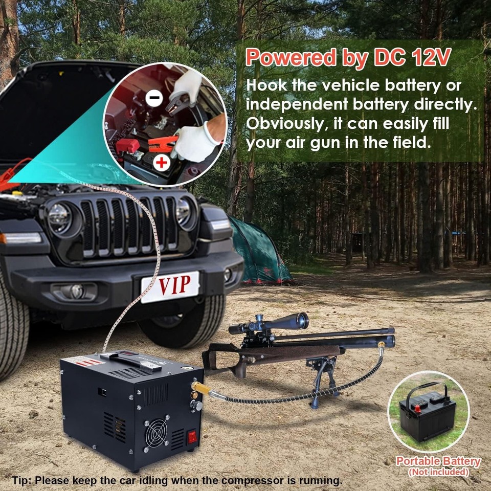 Portable 4500 psi Scuba Dive Hookah Tank Filling Air Compressor 12v or ...