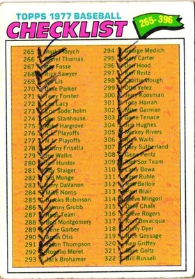 CHECKLIST 1977 Topps #356 50% OFF ENTIRE STORE B22R1S15P13 | eBay