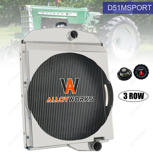 3 Row Radiator Fits Oliver 1550 1555 1600 1655 1650 Tractor #163342AS ...