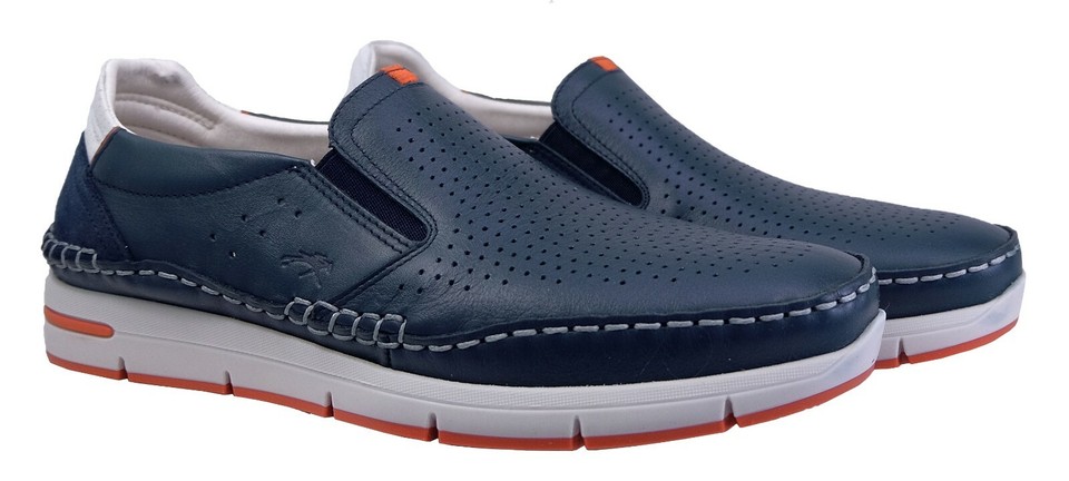 Fluchos Yannic: Men's Moccasins Shoes Blue Leather F1445 | eBay
