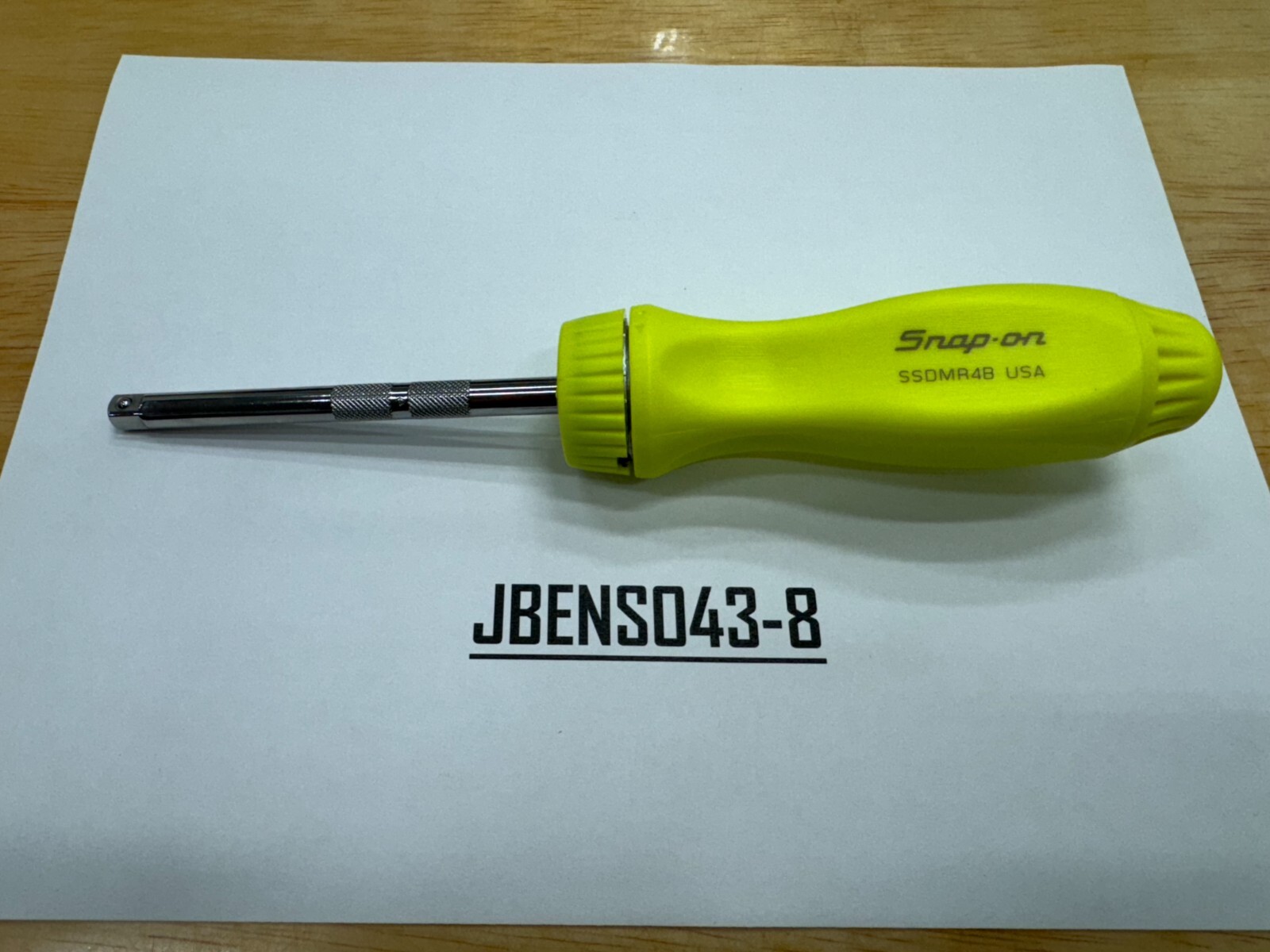 Snap-on Tools USA NEW HI-VIZ 1/4" Drive Hard Grip 4" Ratcheting Driver ...