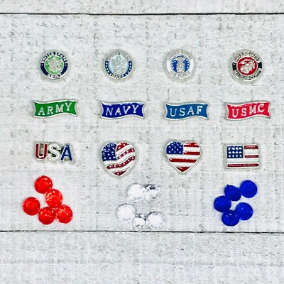 Floating Charms Military Marines, Navy, Army, USAF fit Glass Lockets | eBay