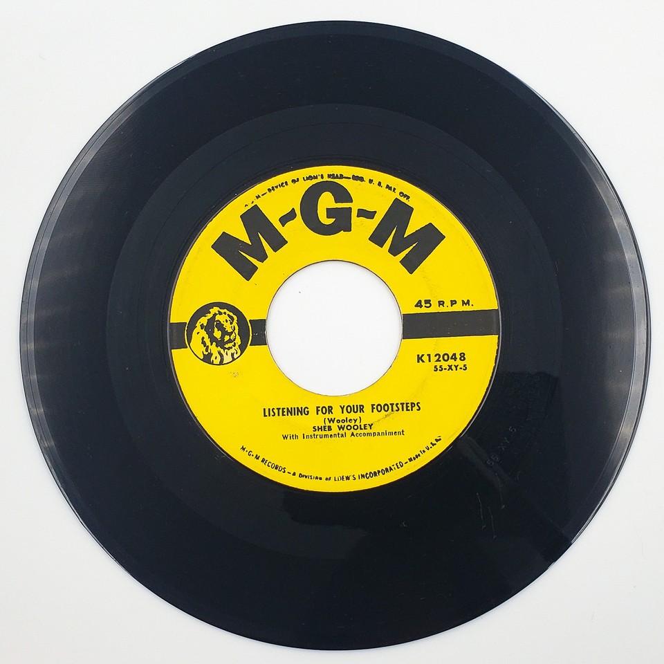 Sheb Wooley Listening For Your Footsteps 45 RPM Single Record MGM 1956 ...