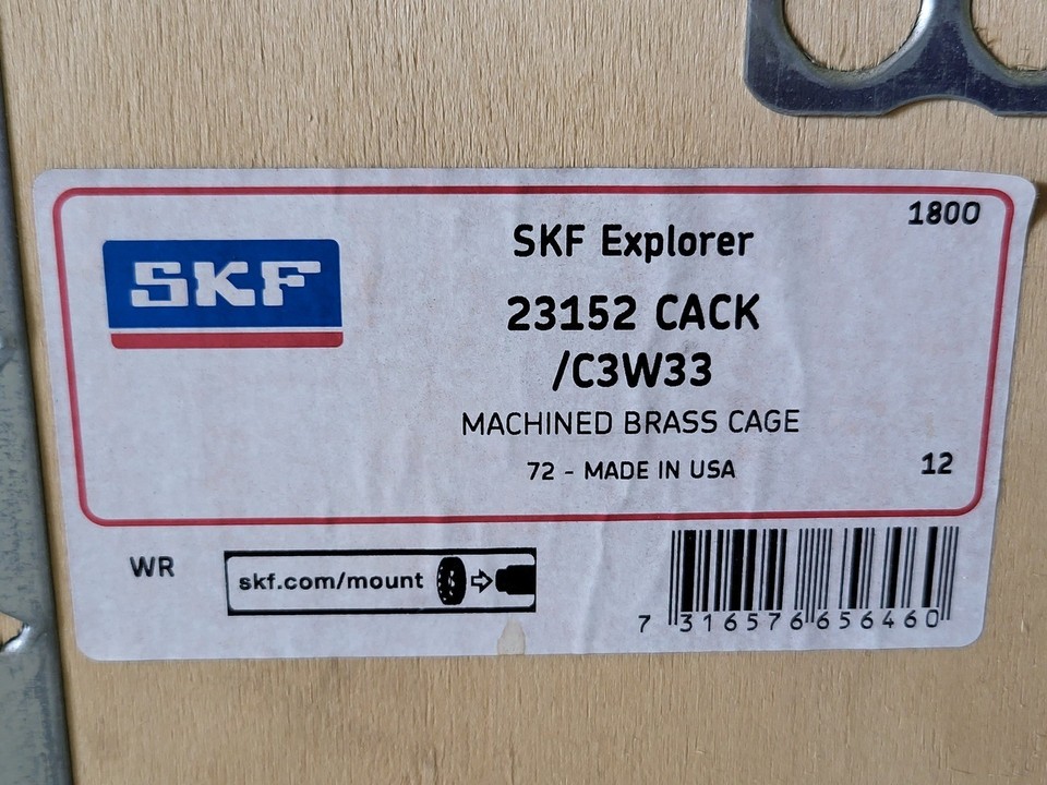 SURPLUS NEW SKF 23152 CACK/C3W33 Spherical Roller Bearing with Tapered ...