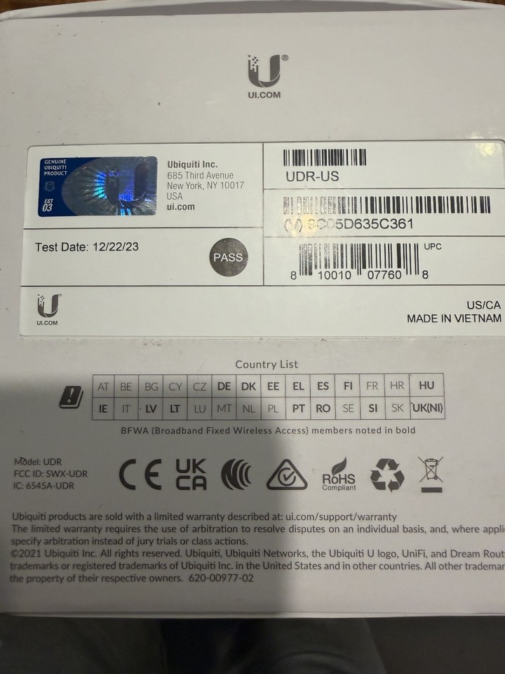 Ubiquiti UDR UniFi WiFi 6 Dream Router UDR | eBay