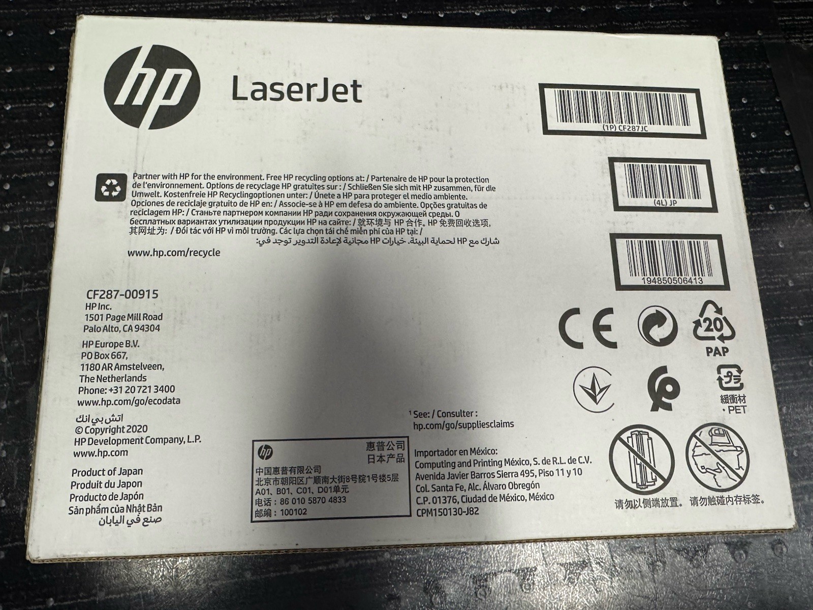 HP 87j Cf287jc Toner Cartridge Black Genuine for sale online | eBay