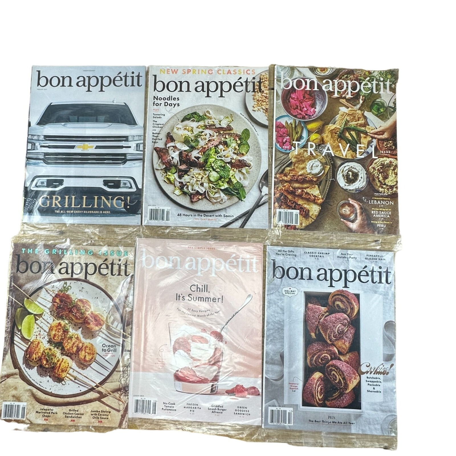 Bon Appetit 2019 Lot of 6 Magazines Jan, Feb, Mar, Apr, May, Jun/Jul ...